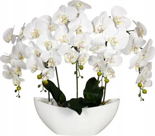 Orchidej Umělá Silikonová Orchidej 5 Výhonků Velká