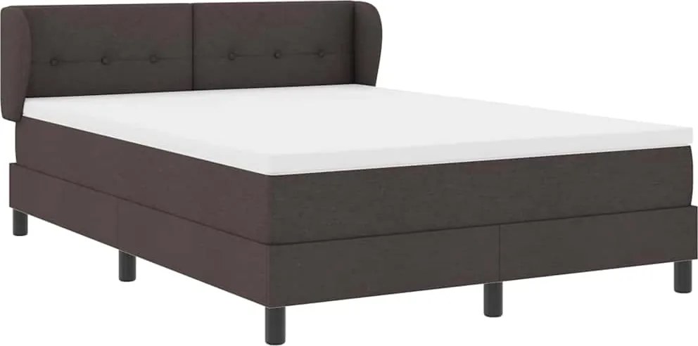 Postel s boxspringem s čelo Tmavě hnědá 160 x 200 cm textil 3340034