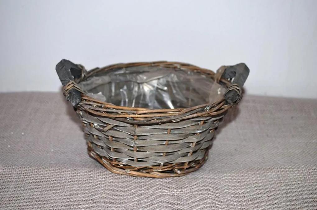 Květináč pletený košík kulatý 19×9,5cm