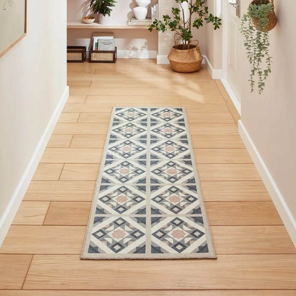 Šedo-krémový pratelný běhoun 61x170 cm Victoria Orange – Think Rugs