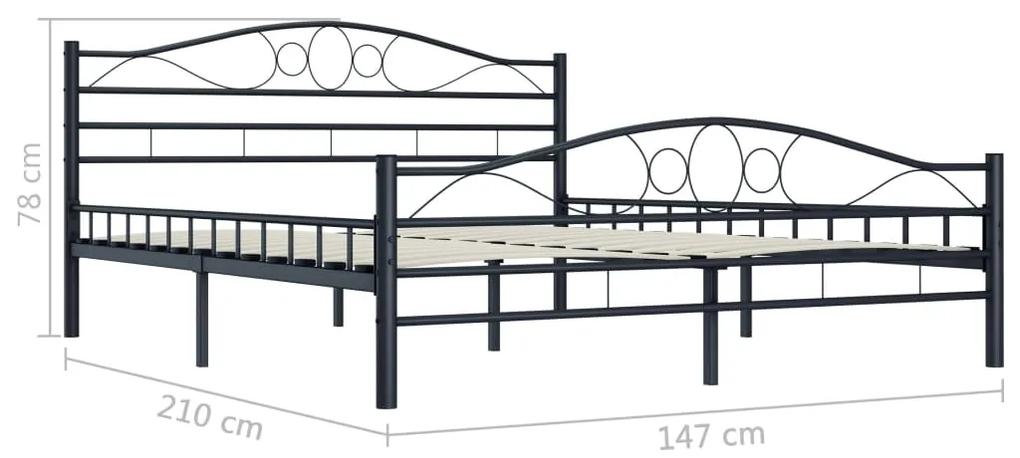 Rám postele černý ocel 140 x 200 cm,  285288