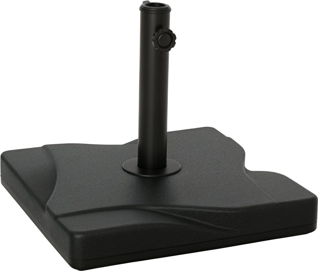 Outsunny Stojan na slunečník 20 kg pro slunečník s průměrem tyče 32/38/48 mm, základna pro zahradu, terasu, balkon, cement 41,5 x 41,5 černá | Aosom
