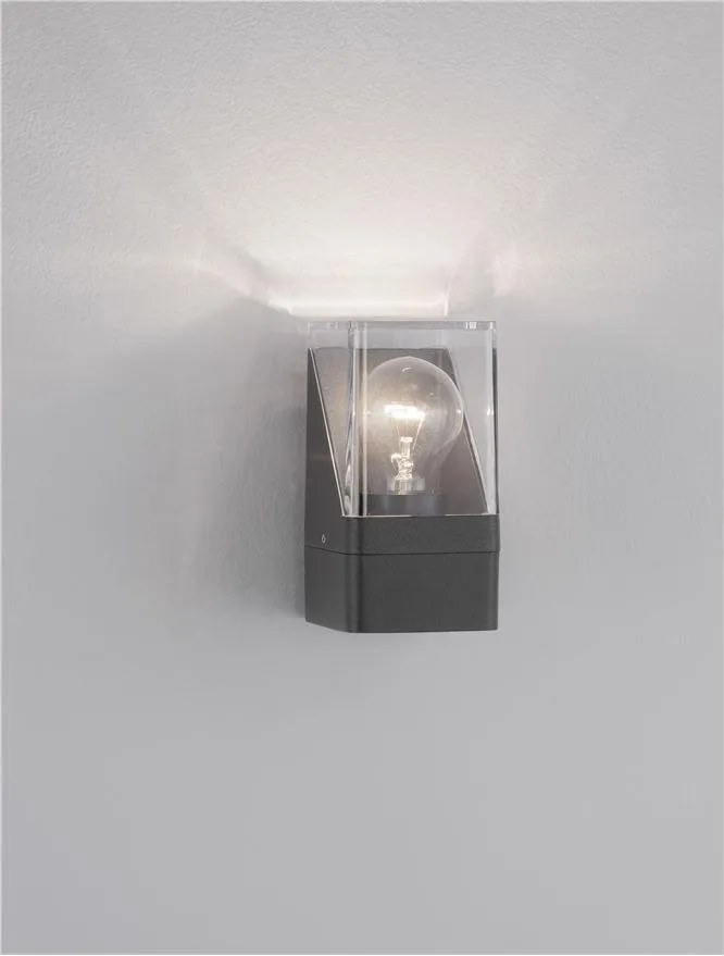 NV 9492740 Venkovní nástěnné svítidlo SELENA antracitový hliník a čirý akryl E27 1x12W 220-240V bez žárovky IP65 - NOVA LUCE