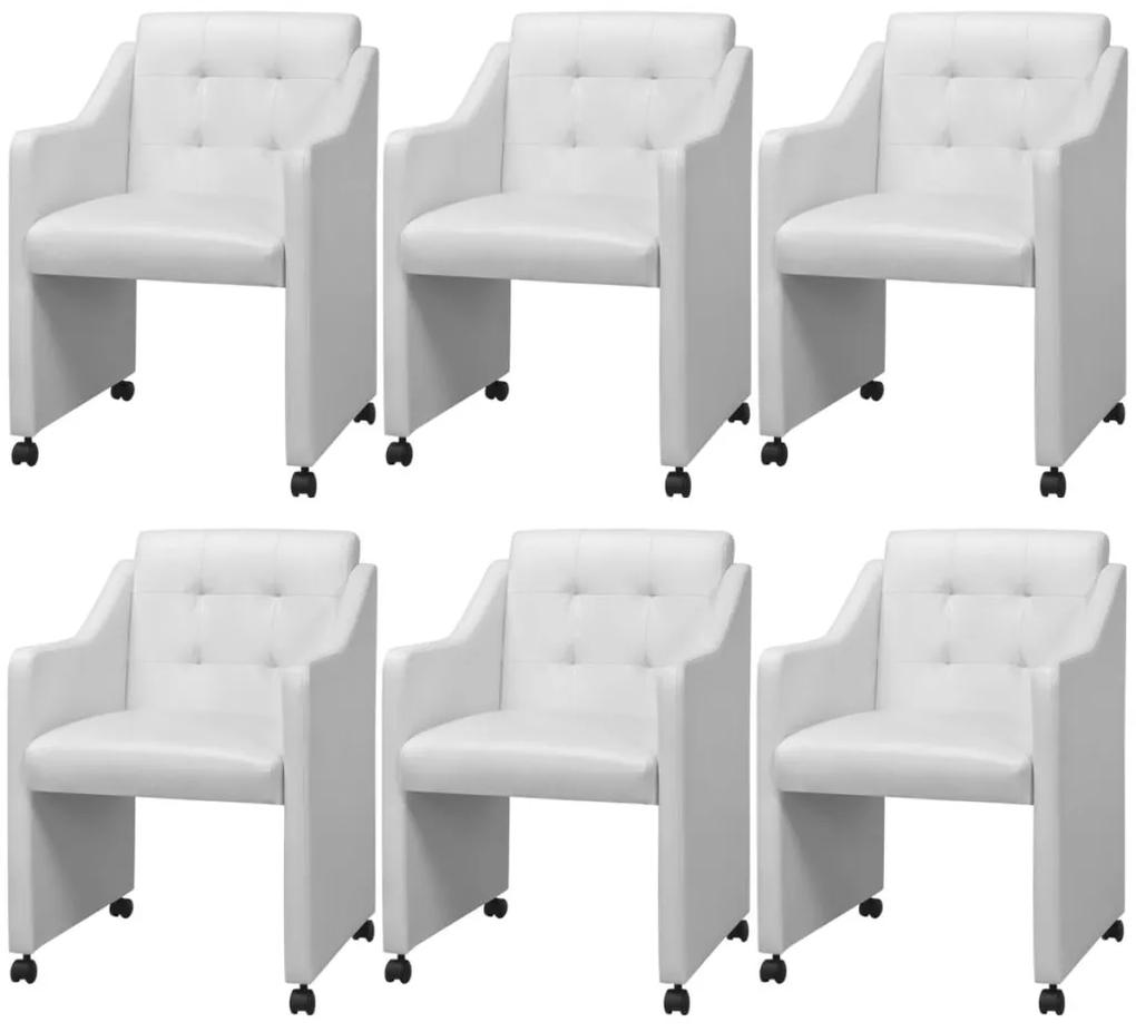 274219 vidaXL Jídelní židle 6 ks bílé 59x57,5x86,5 cm