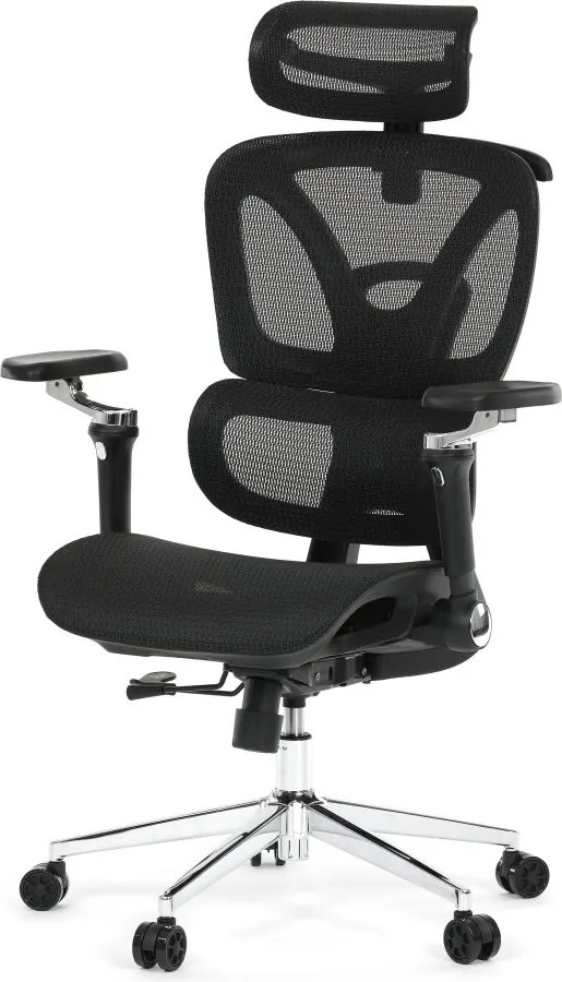 Kancelářská ergonomická židle PORTE — síťovina, černá