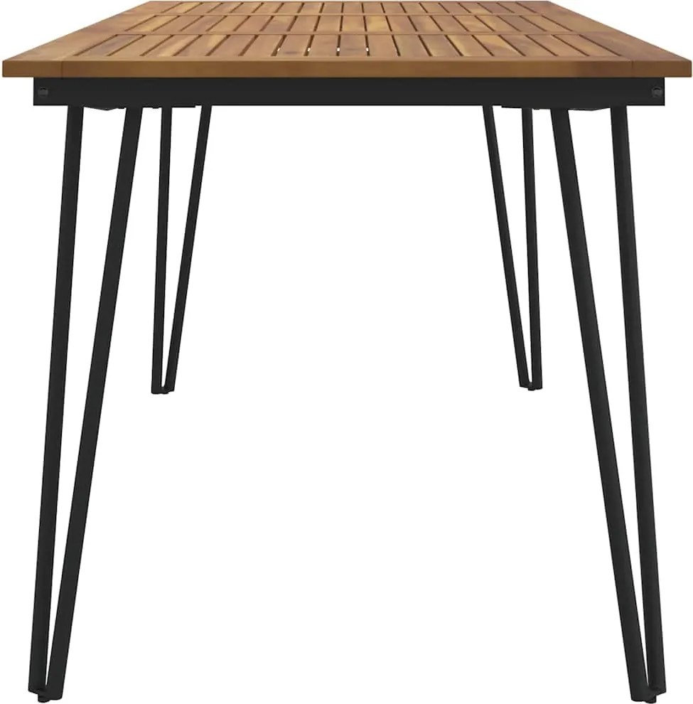 Zahradní stůl s nohami typu hairpin 140x80x75 cm masivní akácie 319519