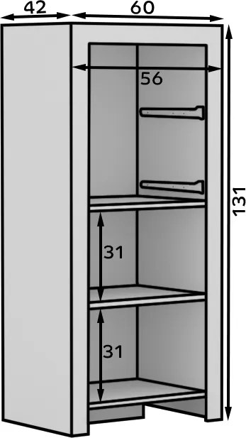 ADRK Furniture Komoda 2SZ1D CESIRO