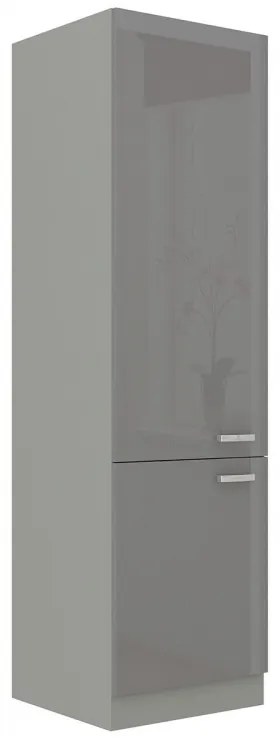 Vysoká kuchyňská skříňka Multiline 60 LO-210 2F, Barva: šedá / šedý lesk