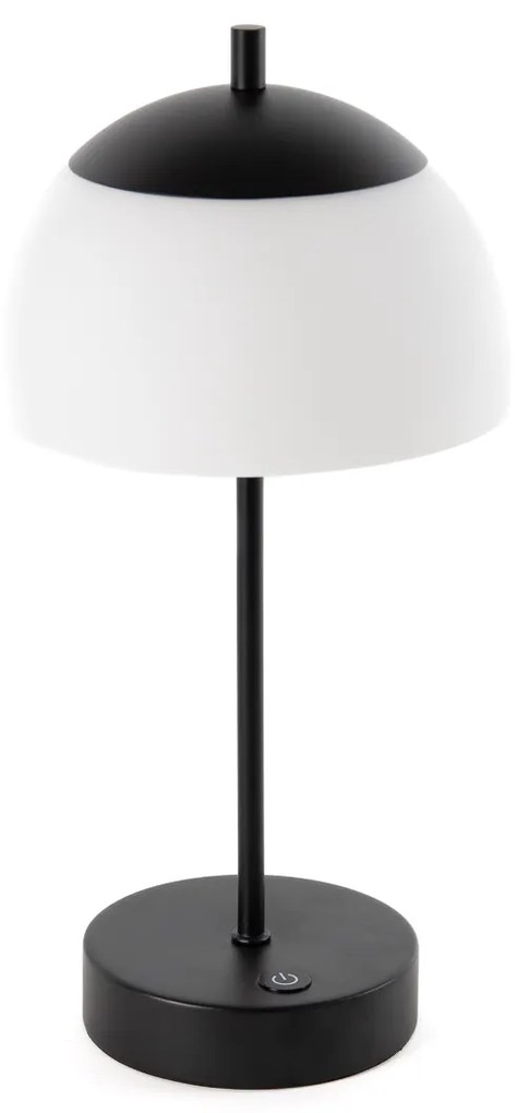 Moderní stolní lampa černá s opálovým sklem vč. LED 3-stupňové stmívatelná - Djent
