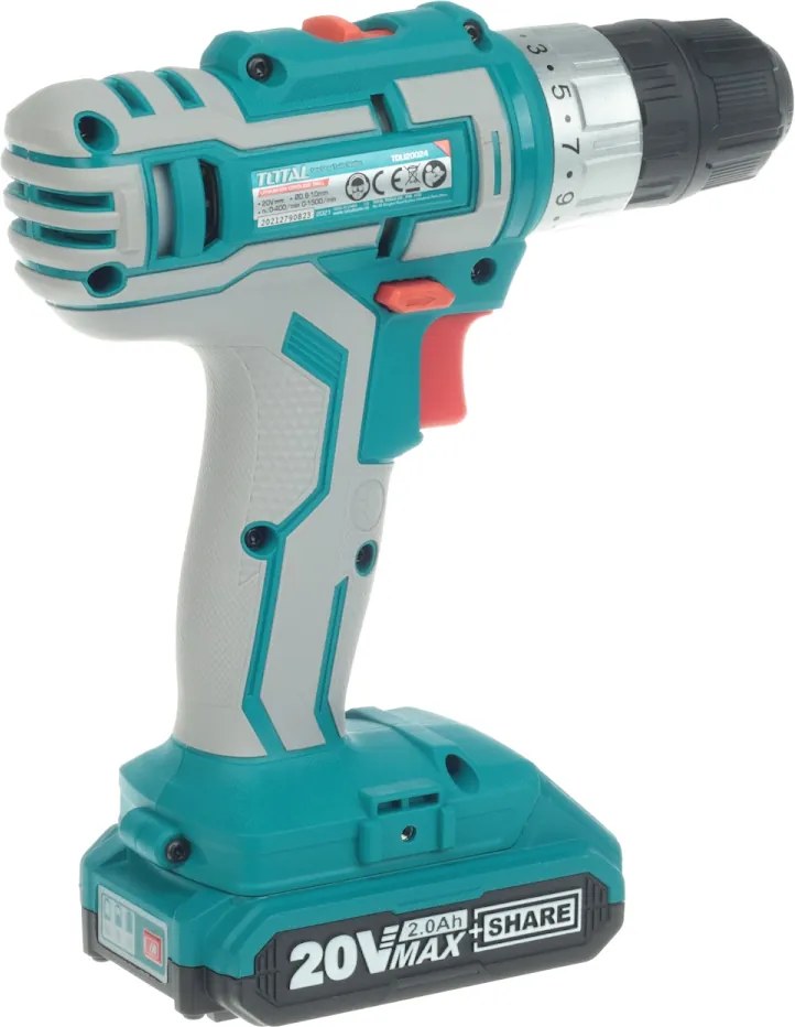 Vrtací šroubovák aku, 20 V Li - ion (1 × ), 2000 mAh TOTAL TDLI20024