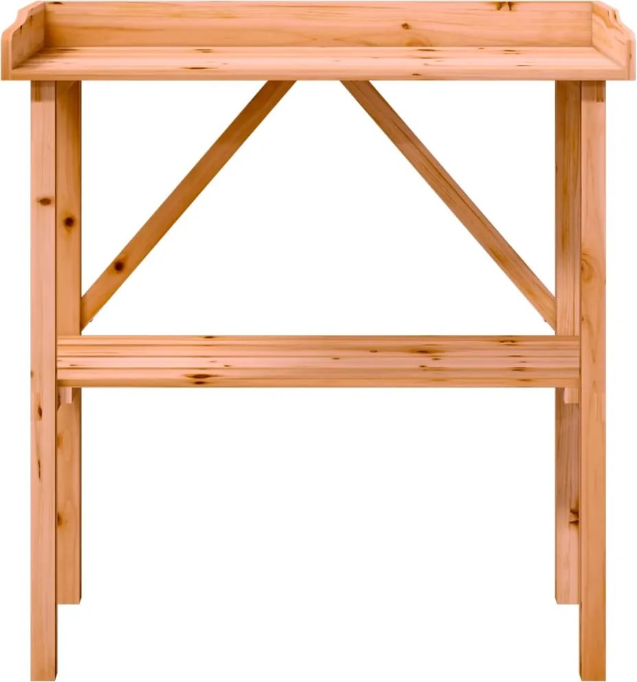 Přesazovací stůl s policí hnědý 78 x 38 x 82,5 cm masivní jedle 156350