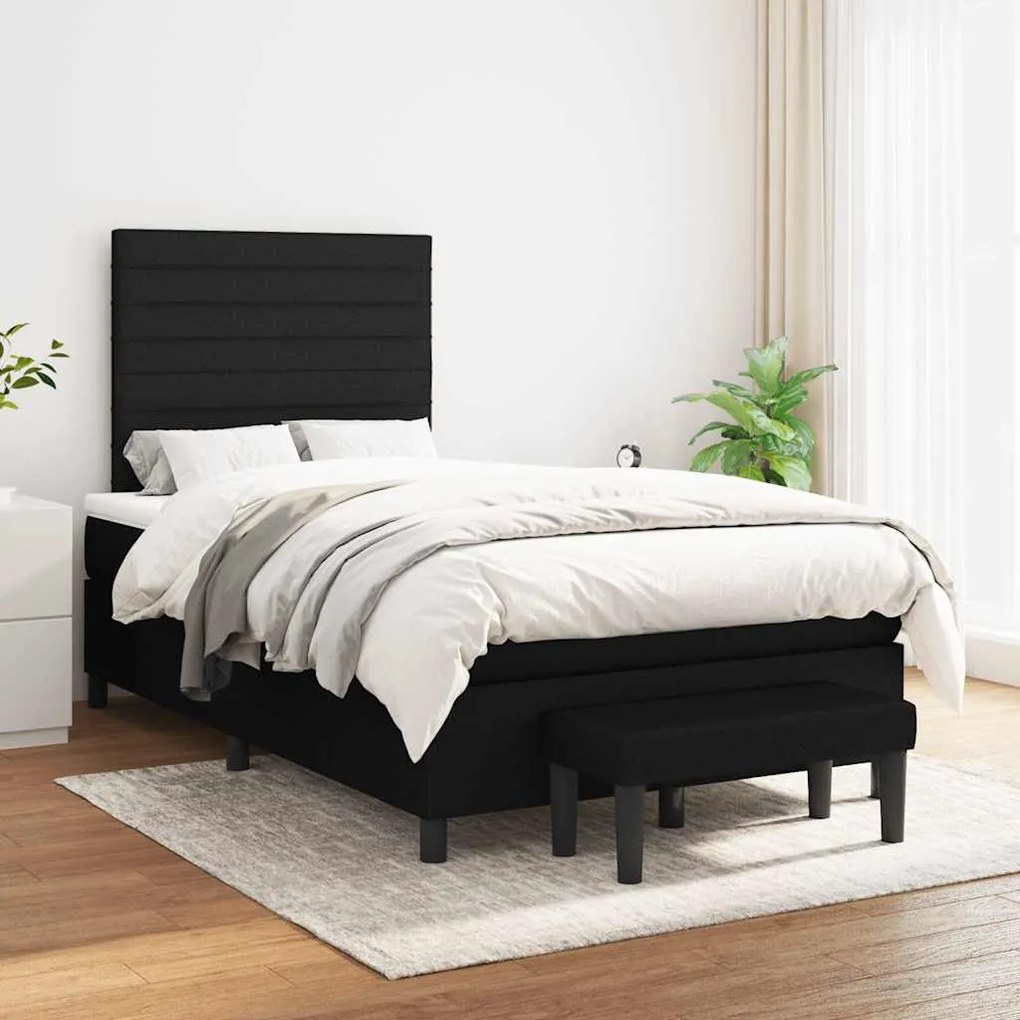 Box spring postel s matrací černá 120x190 cm textil 3270364