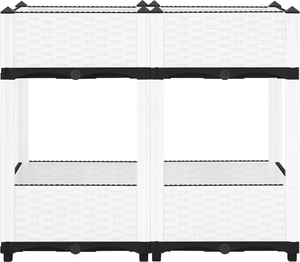 vidaXL Vyvýšený záhon 80 x 40 x 71 cm polypropylen [153313] Barva: Bílá