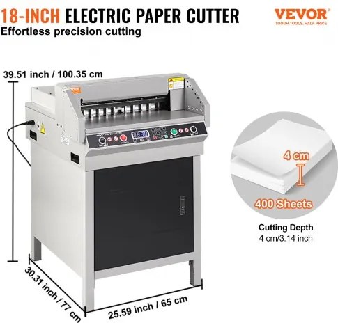 45,7 cm řezačka papíru 450 mm Řezací stroj Kancelářský elektrický Zesílené provedení