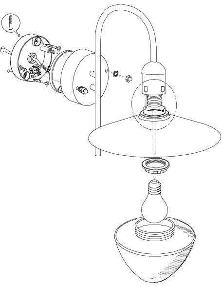 Eglo 97285 - Venkovní nástěnné svítidlo SIRMIONE 1xE27/60W/230V IP44