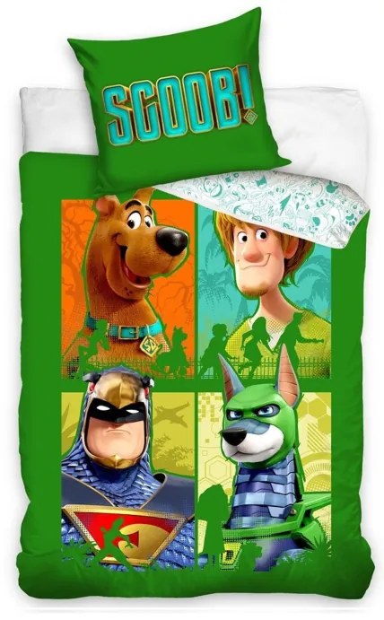 Carbotex Dětské bavlněné povlečení – Scooby Doo Zelená čtyřka 140x200/70x90cm