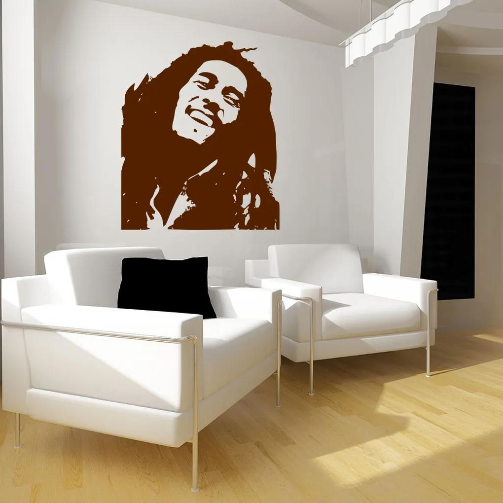 Živá Zeď Samolepka na zeď Portrét Bob Marley Barva: černá