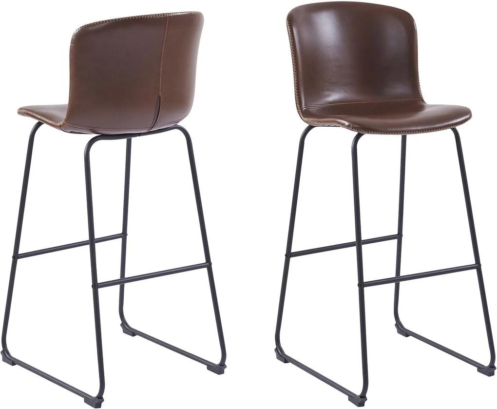 ACTONA Sada 2 ks − Barová židle Story hnědá 106 × 50 × 55 cm