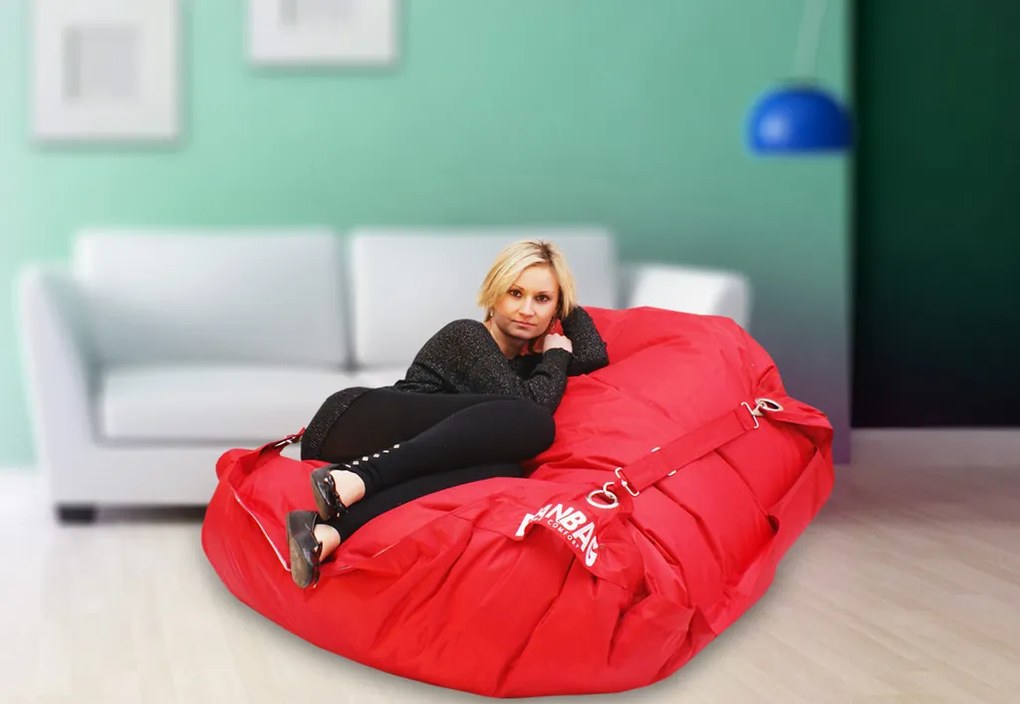 BeanBag Sedací pytel 189x140 Comfort s popruhy scarlet rose