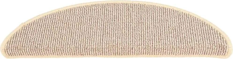 Schodové rohože 15 ks 56 x 17 x 3 cm bílé a hnědé, půlkulaté 149852