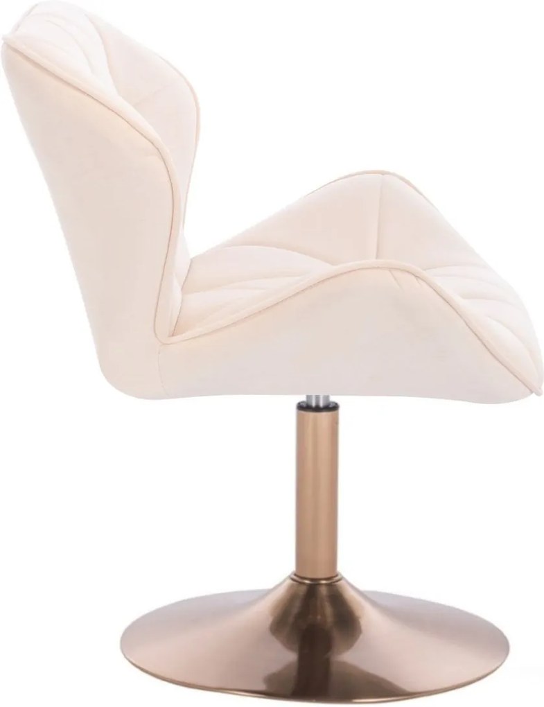 LuxuryForm DESIGN Otočná židle MILANO VELUR na zlatém talíři - krémová