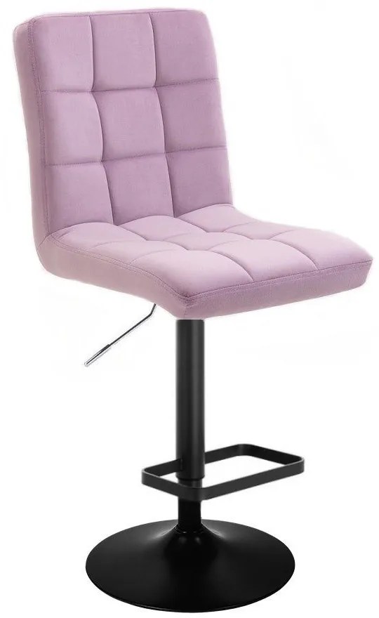 LuxuryForm DESIGN Barová židle TOLEDO VELUR na černé kulaté podstavě - levandule