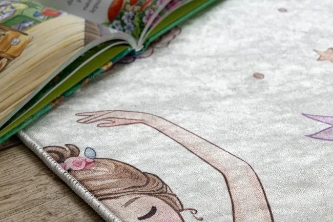 Dětský koberec protiskluzový BAMBINO 61600 krémový / růžový