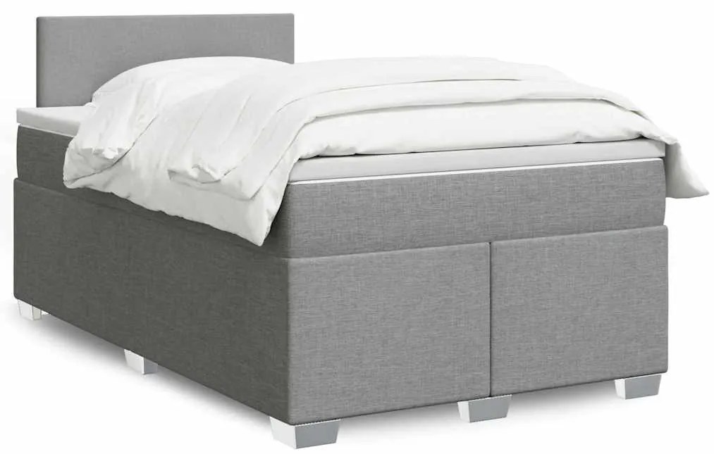 Box spring postel s matrací světle šedá 120x190 cm textil 3285820