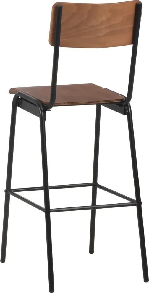 vidaXL Barové židle 6 ks masivní překližka a ocel [3054563] Barva: Černá