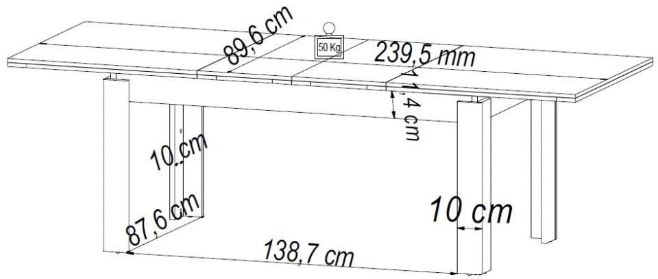 Rozkládací jídelní stůl Matera 160x90 cm, starý dub/bílá
