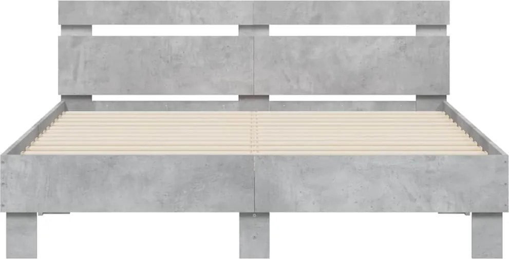 Rám postele s čelem betonově šedý 140 x 190 cm kompozitní dřevo 3207437