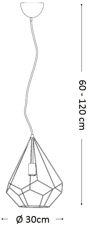 Závěsné svítidlo Ideal Lux Ampolla-3 SP1 rame 167367 měděné 30cm