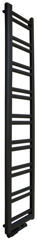 Regnis Retro, topné těleso 300x1840mm se středovým připojením 50mm, 652W, černá matná, RETRO184/30/D5/BLACK