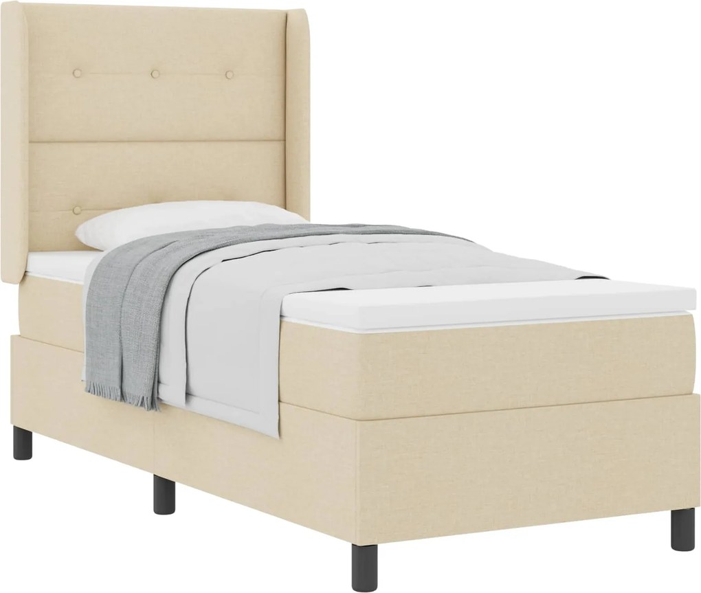 Postel s boxspringem s polštářem Krémová 200 x 80 cm textil 3341614