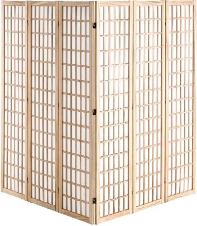 Oddělovač pokojů Japonský stěnový oddělovač 6 panelů pro oddělení místností