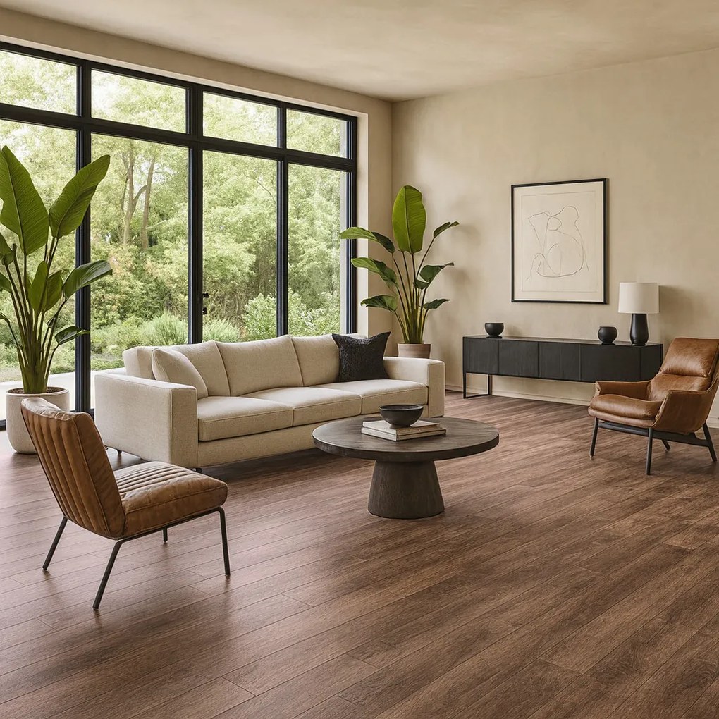 Gerflor, PVC podlaha - lino AladinTex Home 1150 Cajou, na míru, šíře 4m, hnědá, bez podkladu, ložnice
