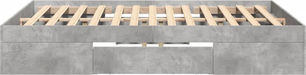 Rám postele betonově šedý 135 x 190 cm kompozitní dřevo 3295509