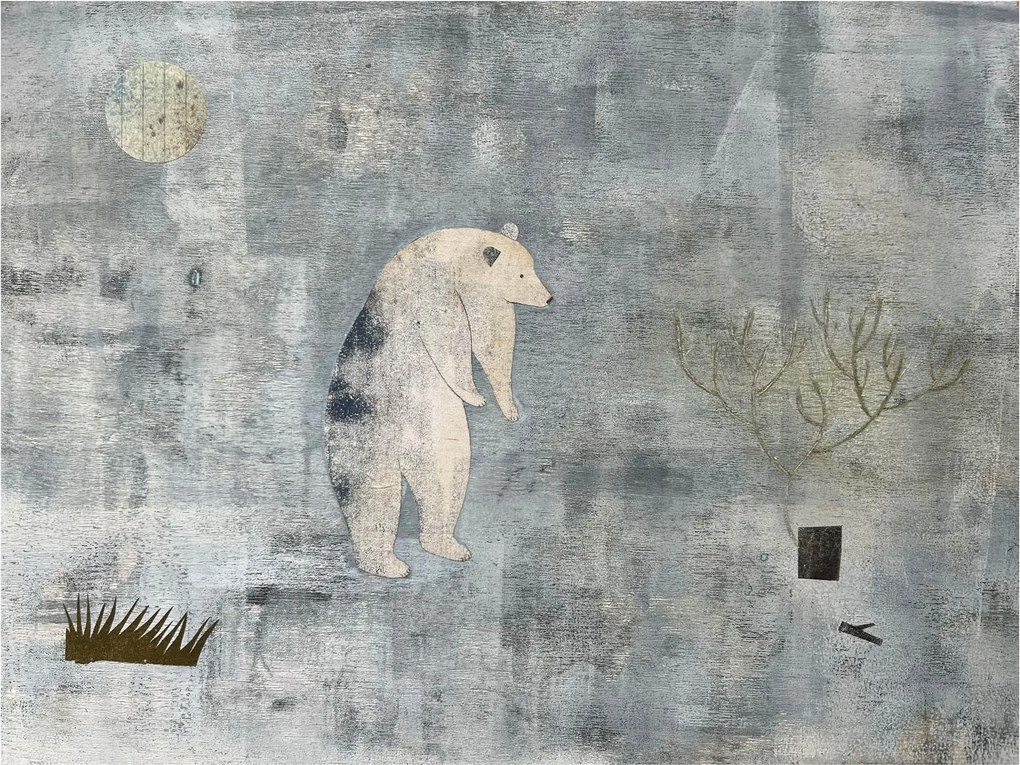 Andrea Tachezy | Medvěd Rám: Dubový, Velikost: 20 x 30 cm