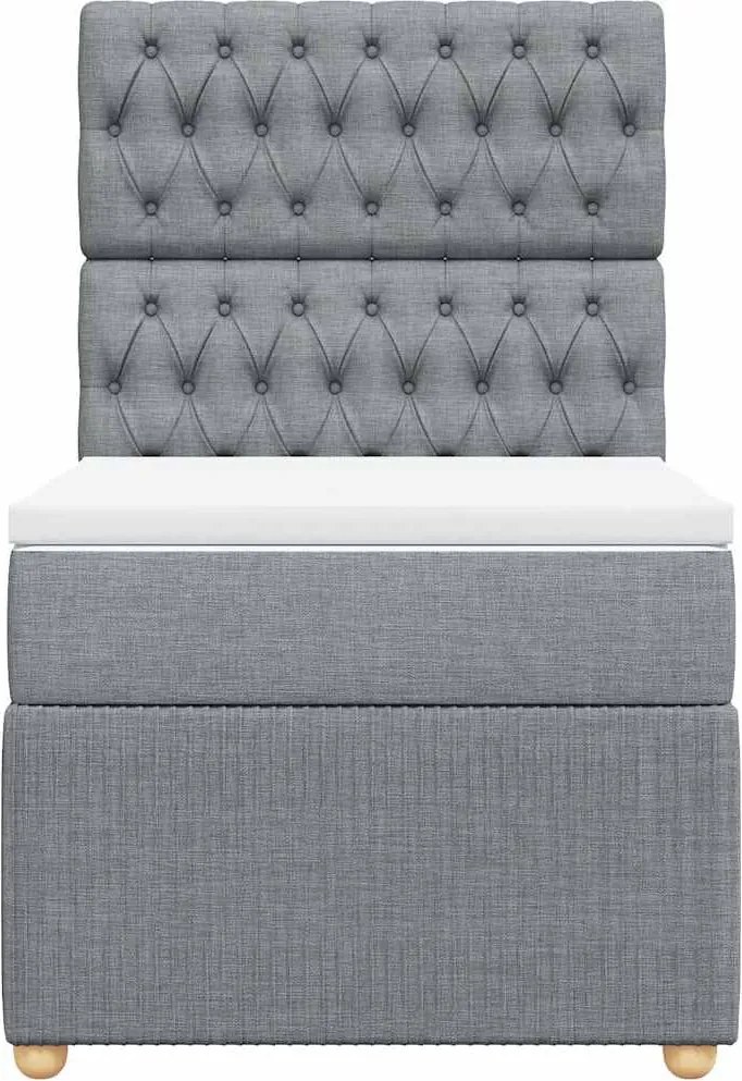 Box spring postel s matrací světle šedý 100 x 200 cm textil 3294274