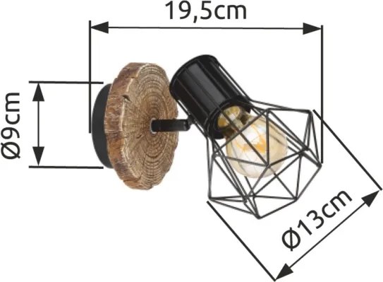 Globo 54017W-1 - Nástěnné bodové svítidlo PRISKA 1xE27/60W/230V