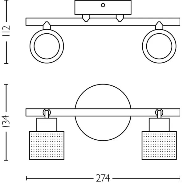 Philips - Bodové svítidlo NIALL 2xGU10/5W/230V černá/mosaz