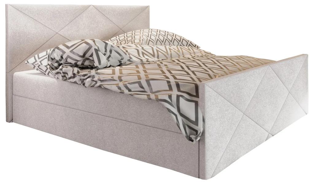 Manželská postel Boxspring 140 cm Milagros Comfort 4 (béžová) (s matrací a úložným prostorem). 1056209