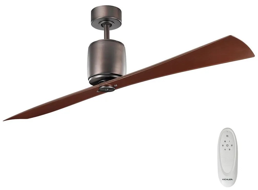 Elstead Kichler KLF-FERRON-60-BB - Stropní ventilátor FERRON hnědá + dálkové ovládání KLF-FERRON-60-BB