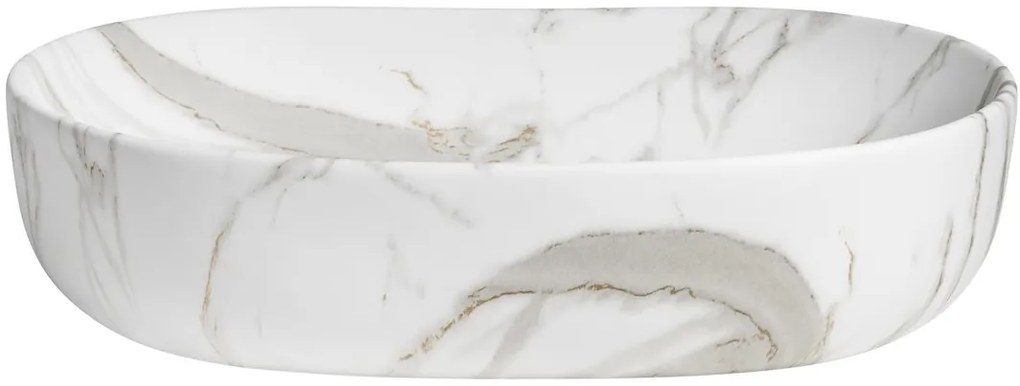 Sapho Sapho, CALEO keramické umyvadlo na desku 60x42cm, bianco carrara, CA590BC