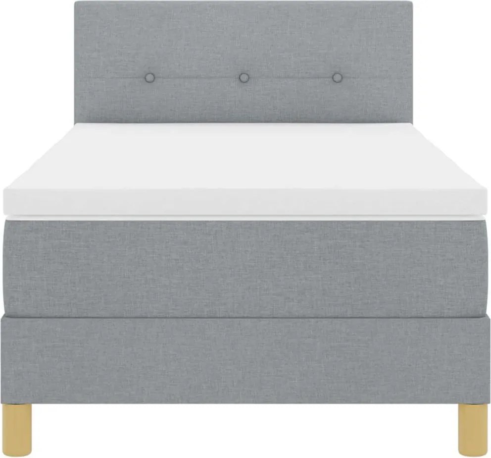 Postel s boxspringem s polštářem Světle šedá 90 x 200 cm textil 3338888