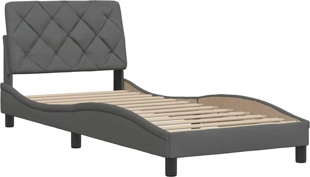 Rám postele bez matrace tmavě šedý 90 x 200 cm textil 3310574