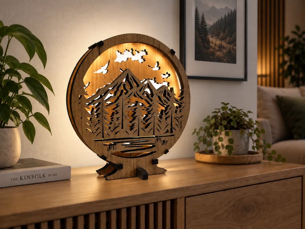 Li-Go "Hory les" lampa 20x22 cm provedení povrchu: dub světlý