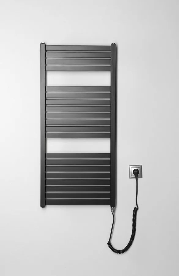 Sapho, TONDI-E elektrické topné těleso, rovné, 450x970 mm, 300W, černá matná