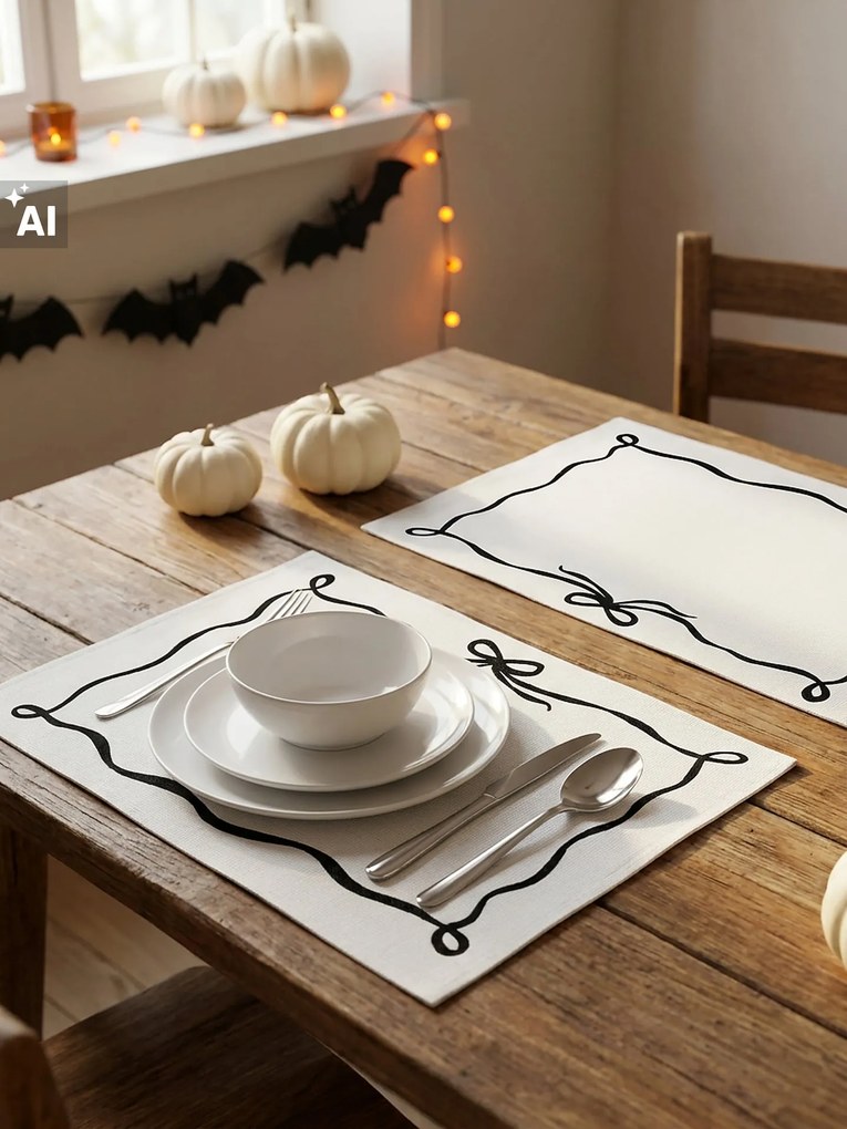 Sinsay - Prostírání na stůl s halloweenským motivem 2 ks - oranžová