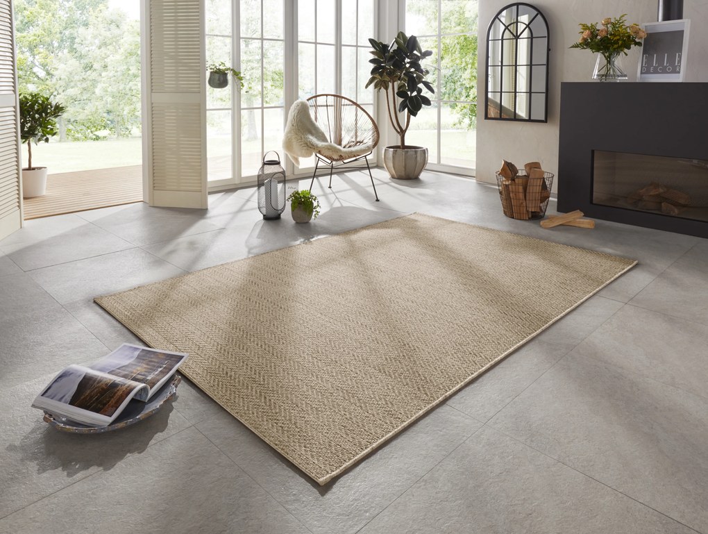 ELLE Decoration koberce Kusový koberec Brave 103615 natural Brown z kolekce Elle – na ven i na doma - 80x150 cm